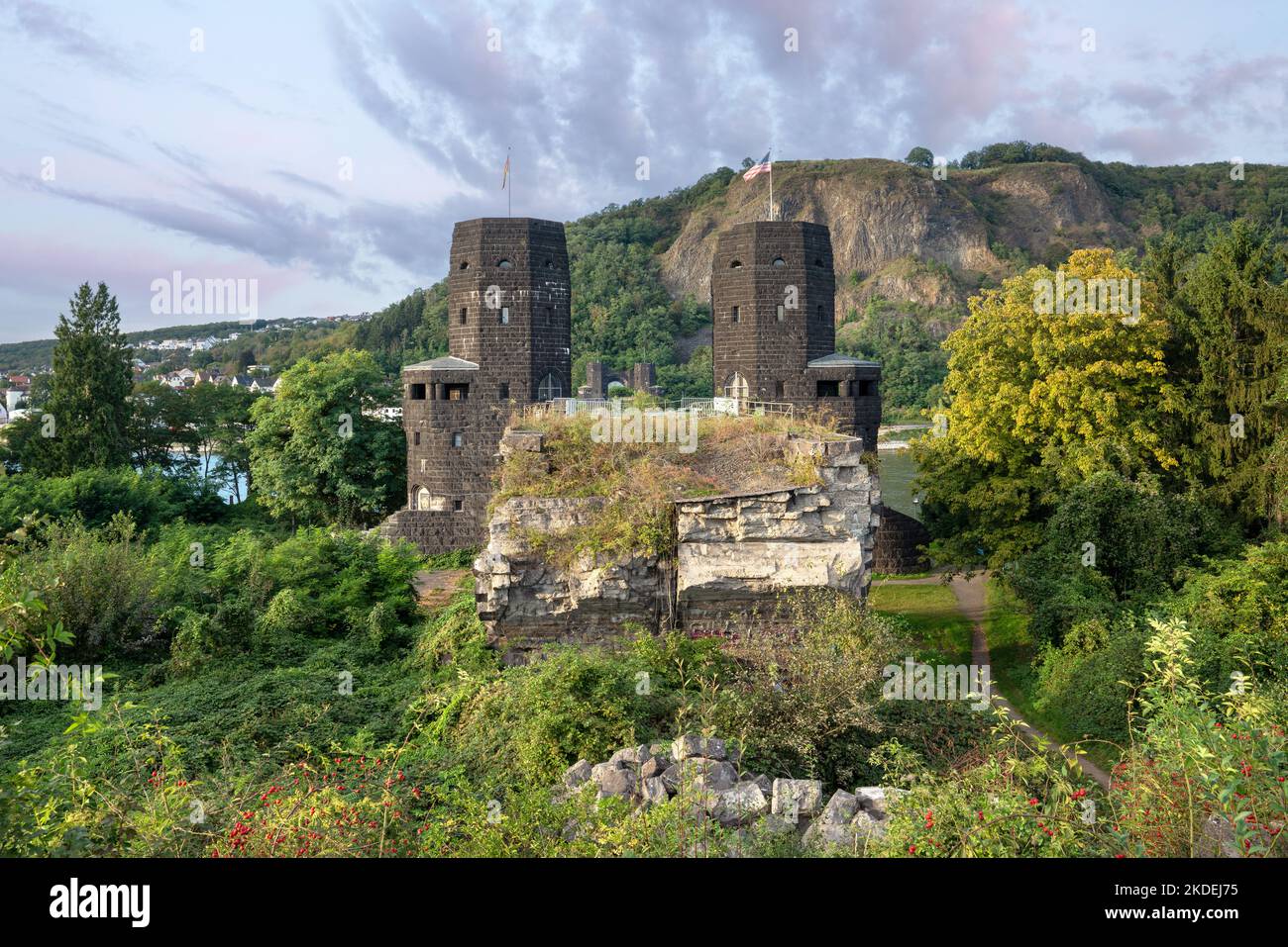Panoramic image of ruin of the Remagen bridge, second world war ...