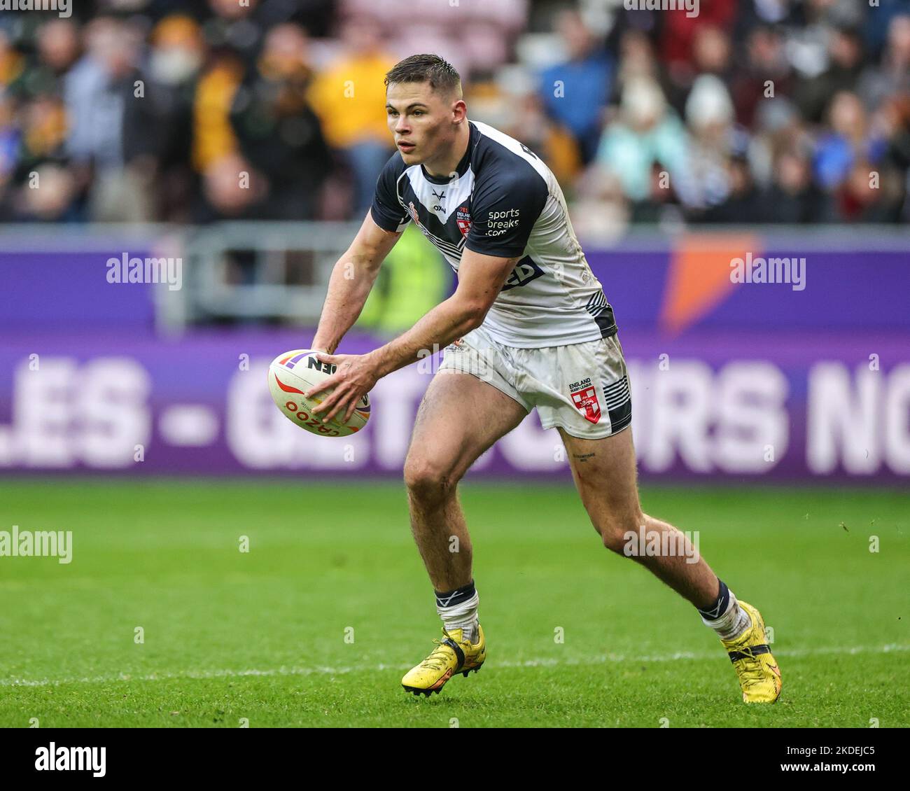 Jack Welsby of England in action during the Rugby League World Cup 2021 ...