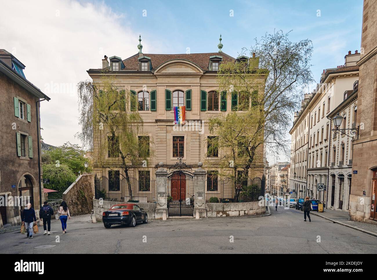The landscape around old town area of Geneva city, Switzerland Stock ...