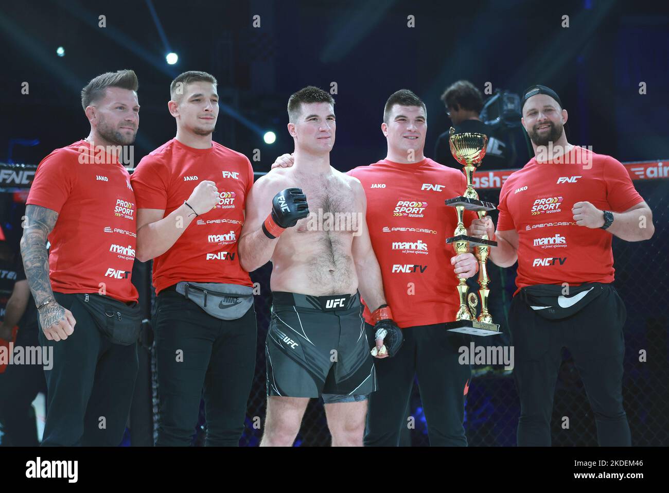 Matej Batinic of Croatia fights against Dritan Barjamaj of Austria ...