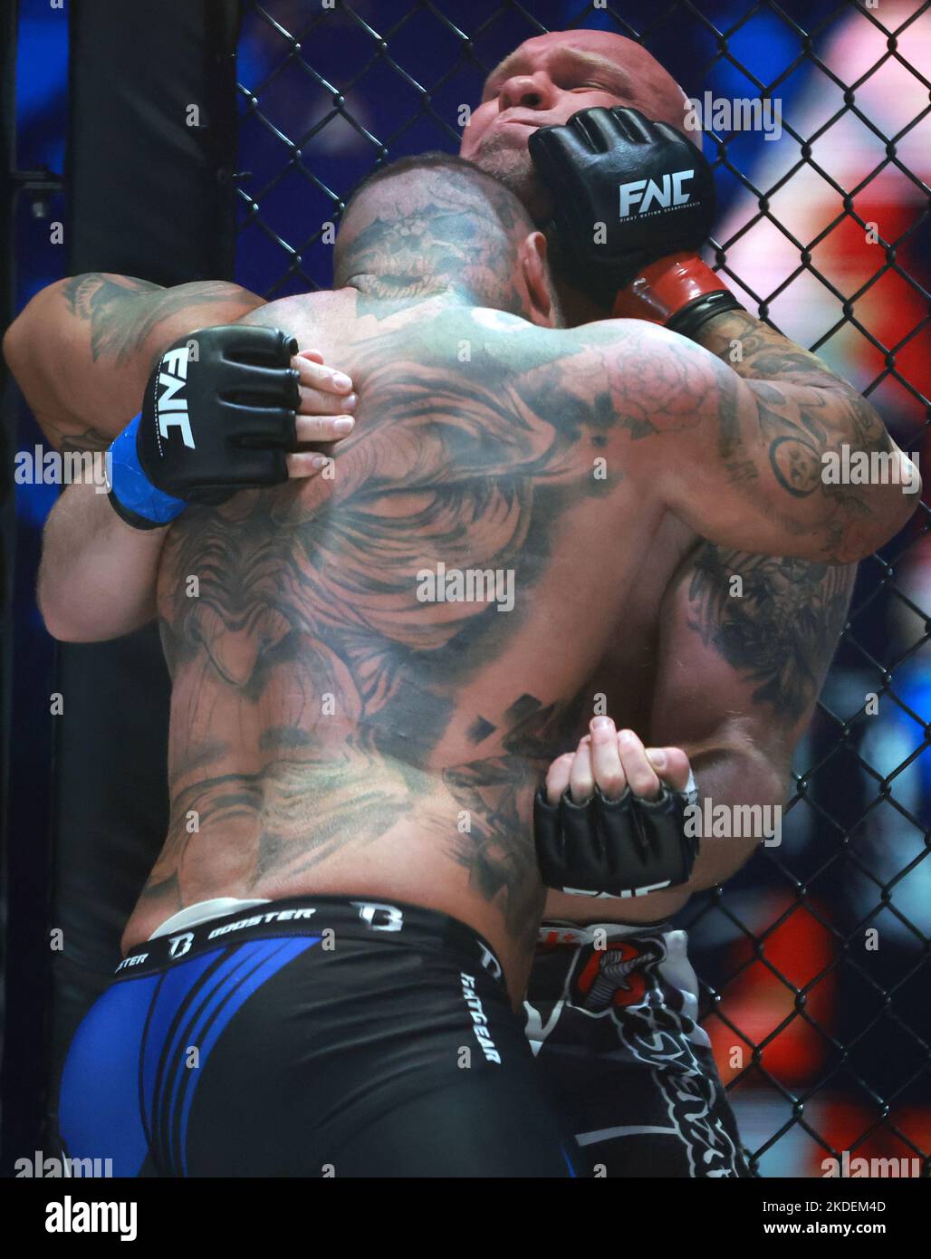 Quentin Domingos of Portugal fights against Shota Betlemidze of Georgia ...