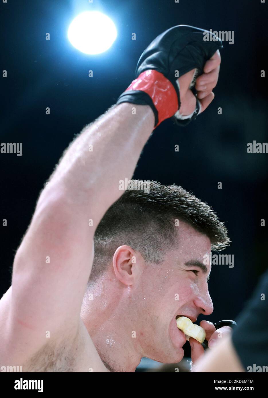 Matej Batinic of Croatia fights against Dritan Barjamaj of Austria ...