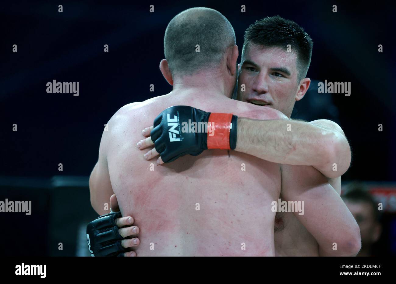 Matej Batinic of Croatia fights against Dritan Barjamaj of Austria ...