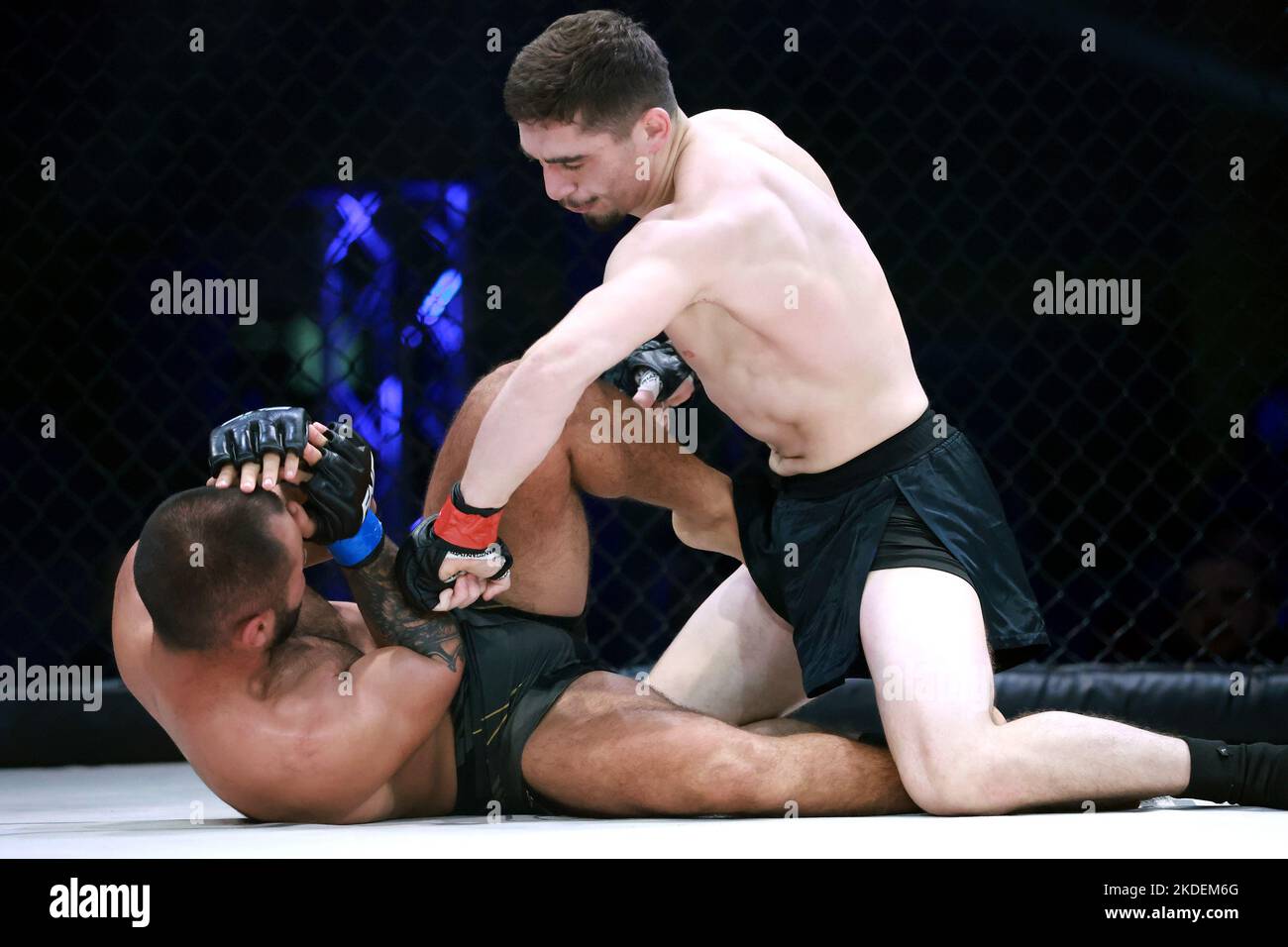 Luka Giorgadze of Georgia fights against Denis Hadzhiev of Bulgaria ...