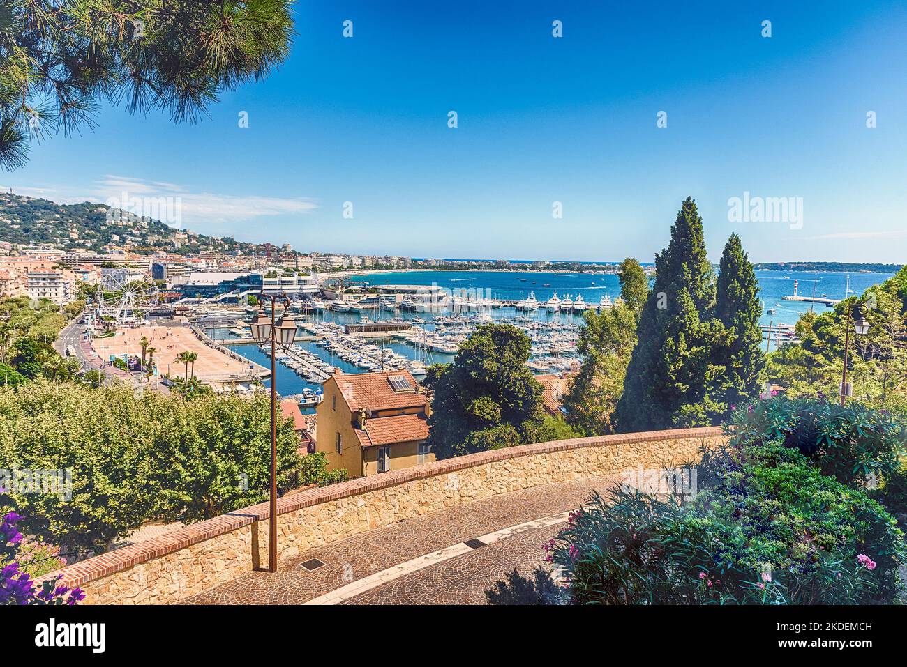 Aerial view over the Vieux Port (Old Harbor) and the city centre of ...