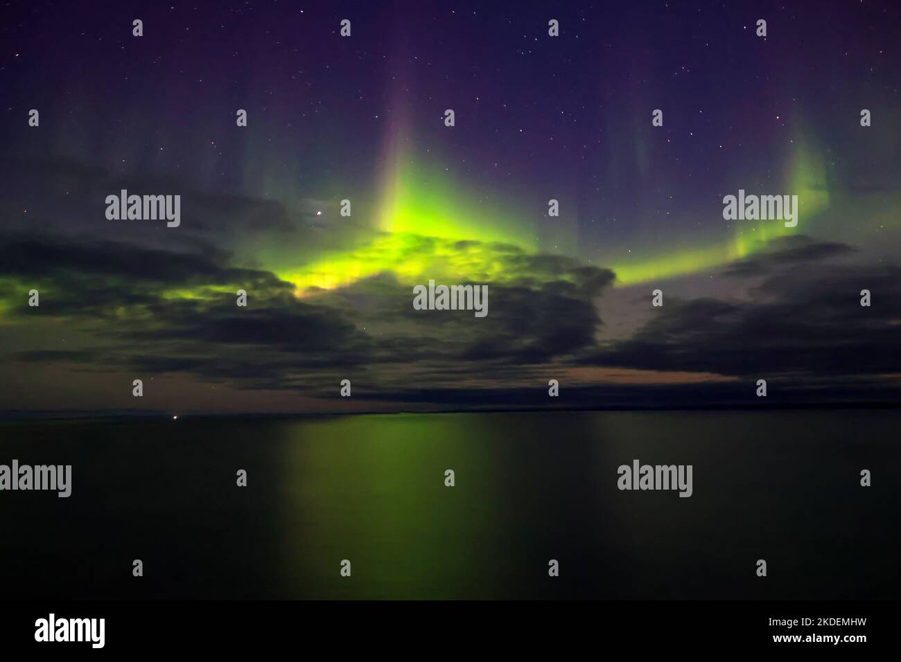 Aurora Borealis or northern lights on the west coast of Greenland ...