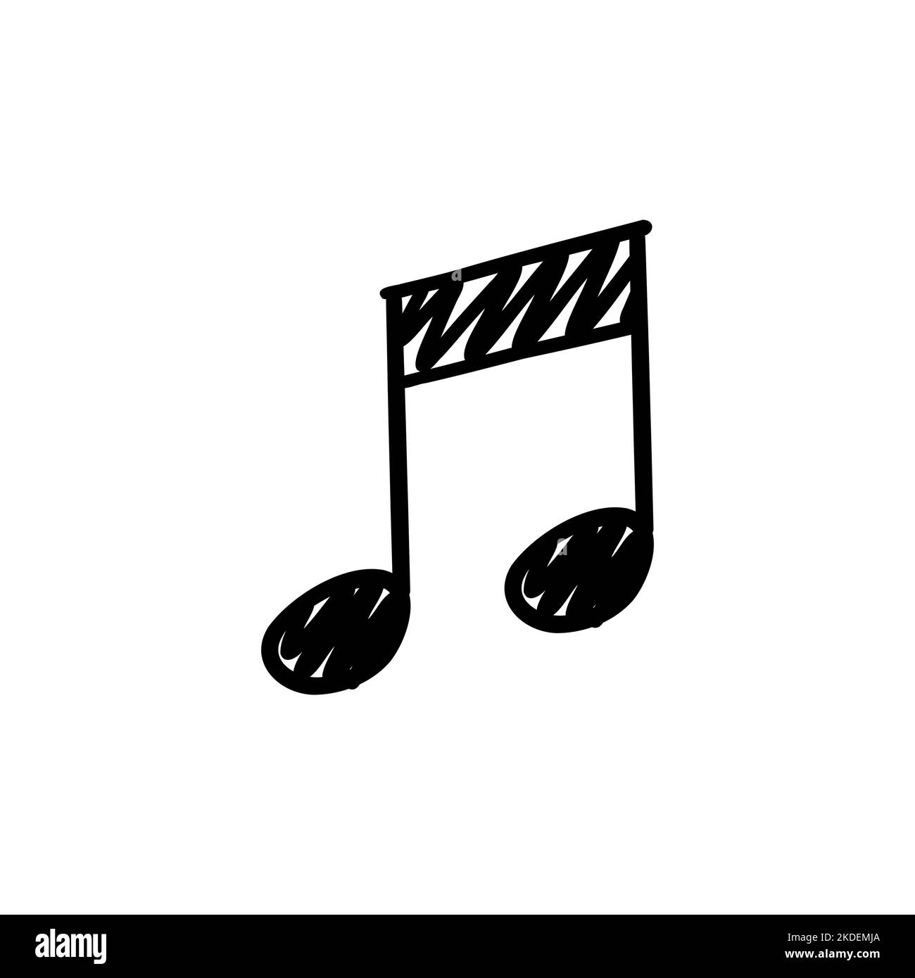 Hand drawn music notes. Doodle hand drawn sound notation. Vector ...