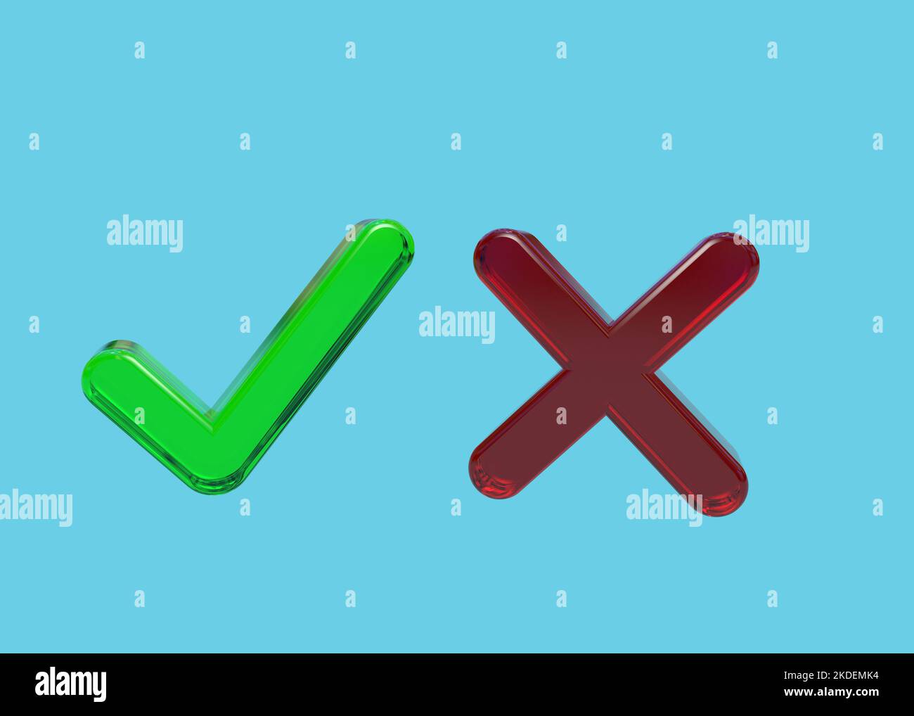 Cross tick check mark 3d hi-res stock photography and images - Alamy