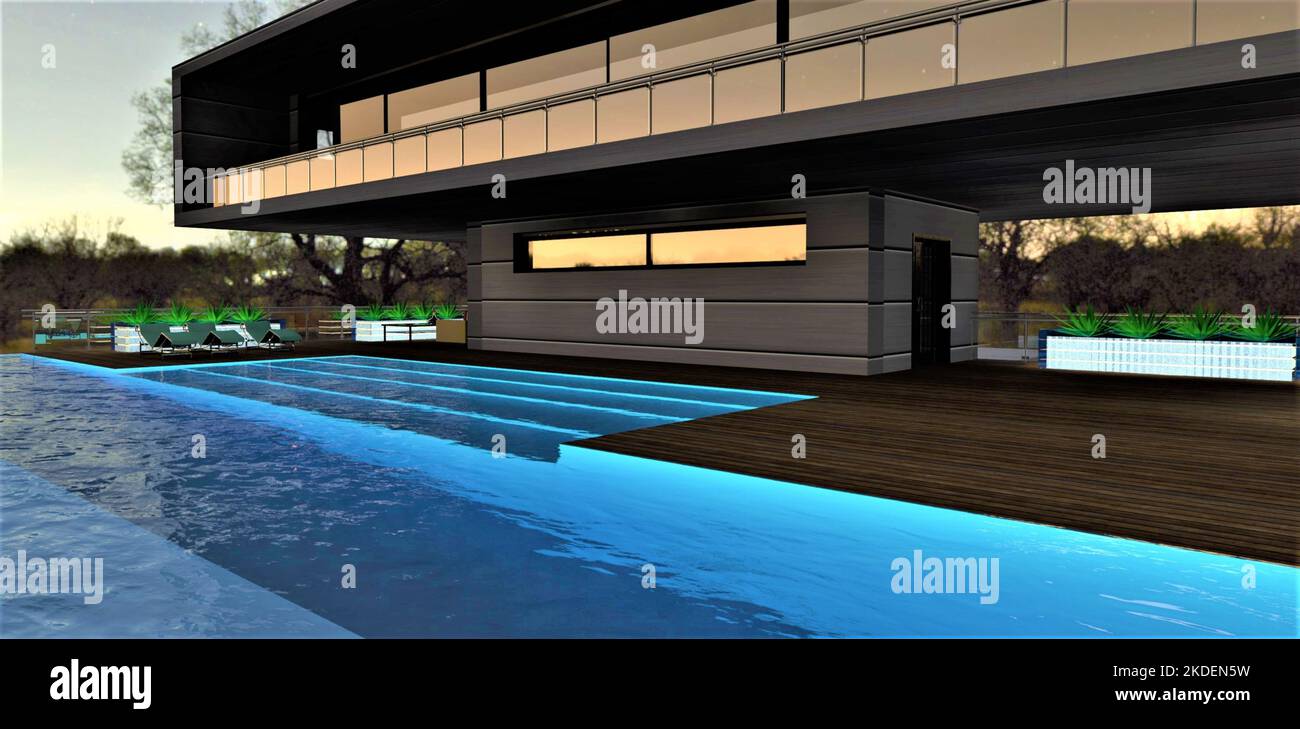 Stunning country dwelling with amazing rooftop pool. Big spacy balcony ...