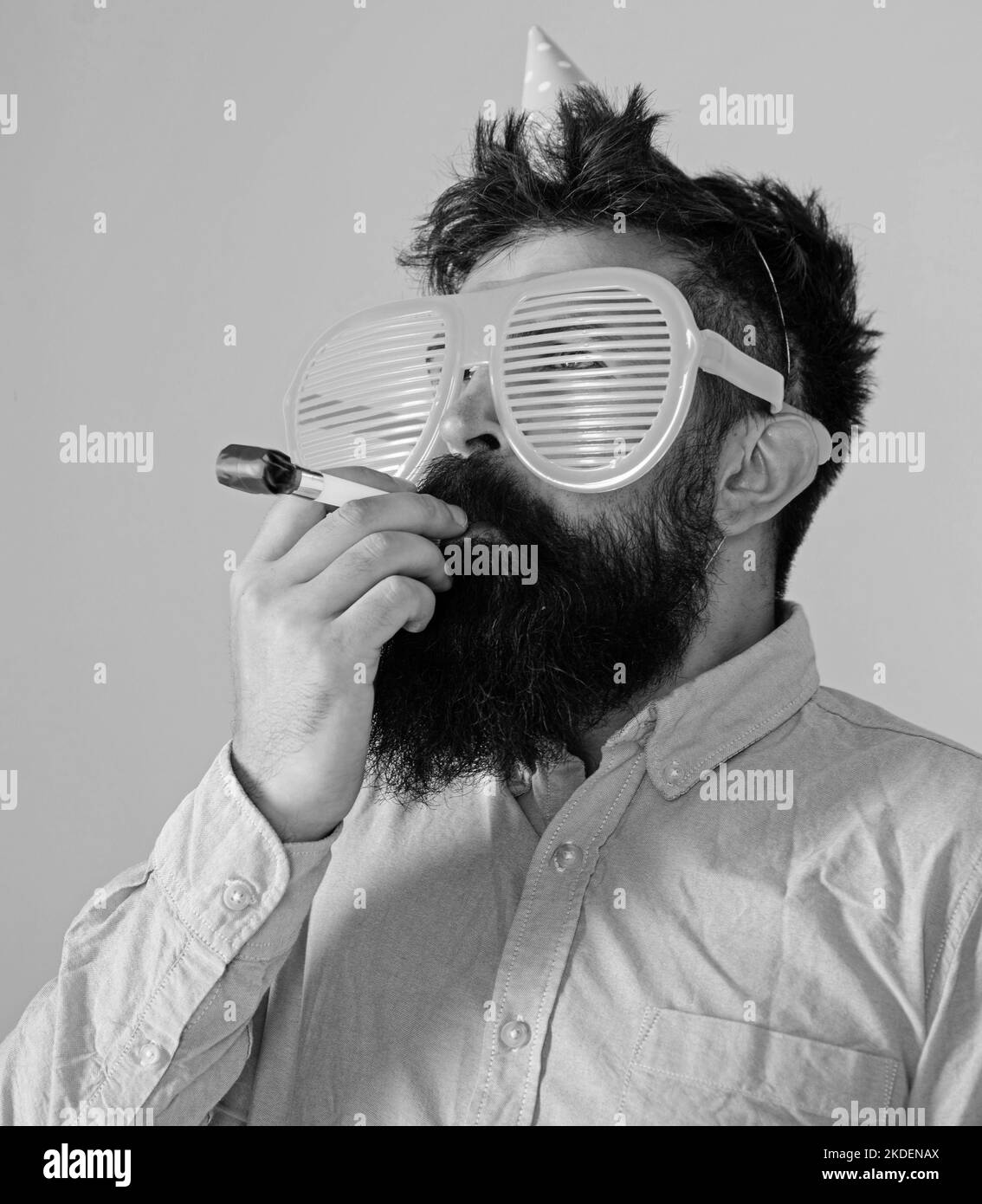 Attractive man at holiday party Black and White Stock Photos & Images ...