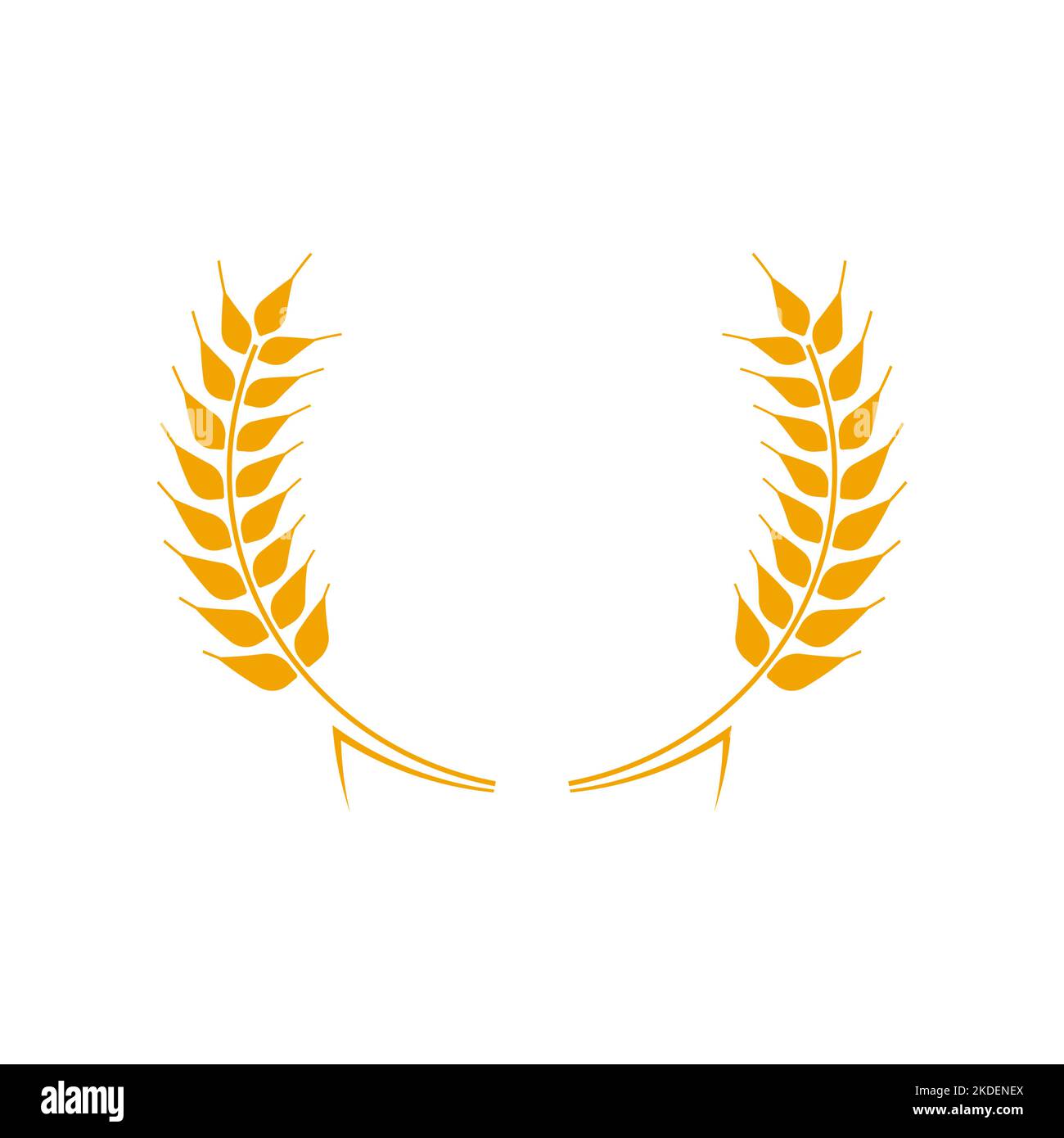 Wheat wreaths logo. Wheat ear icon. Vector agriculture ears symbol ...