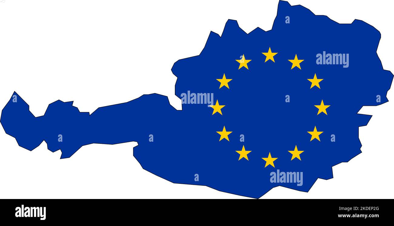 Map of Austria filled with European Union (EU) flag Stock Photo - Alamy