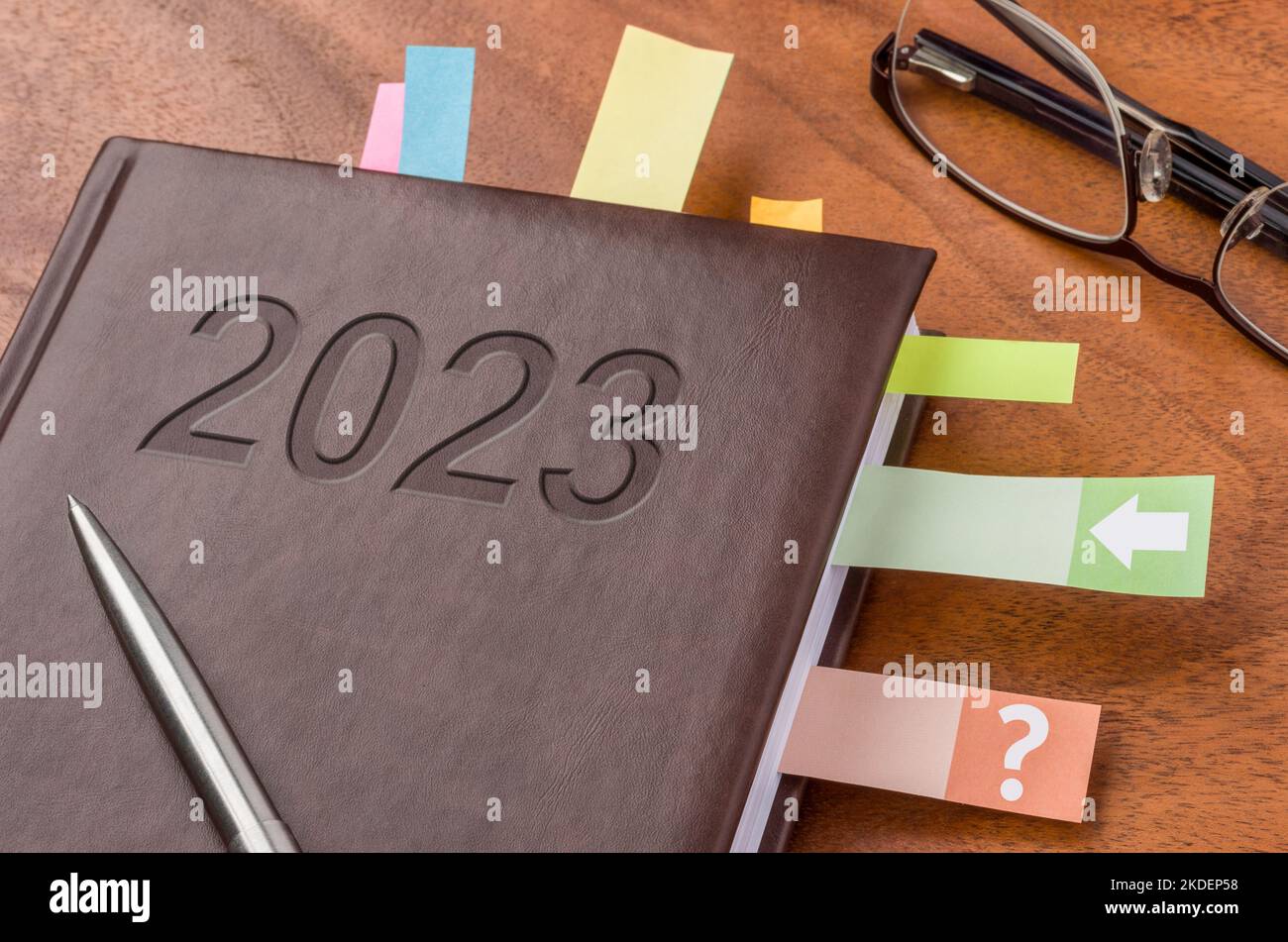 Notebook on a desk 2023 Stock Photo - Alamy