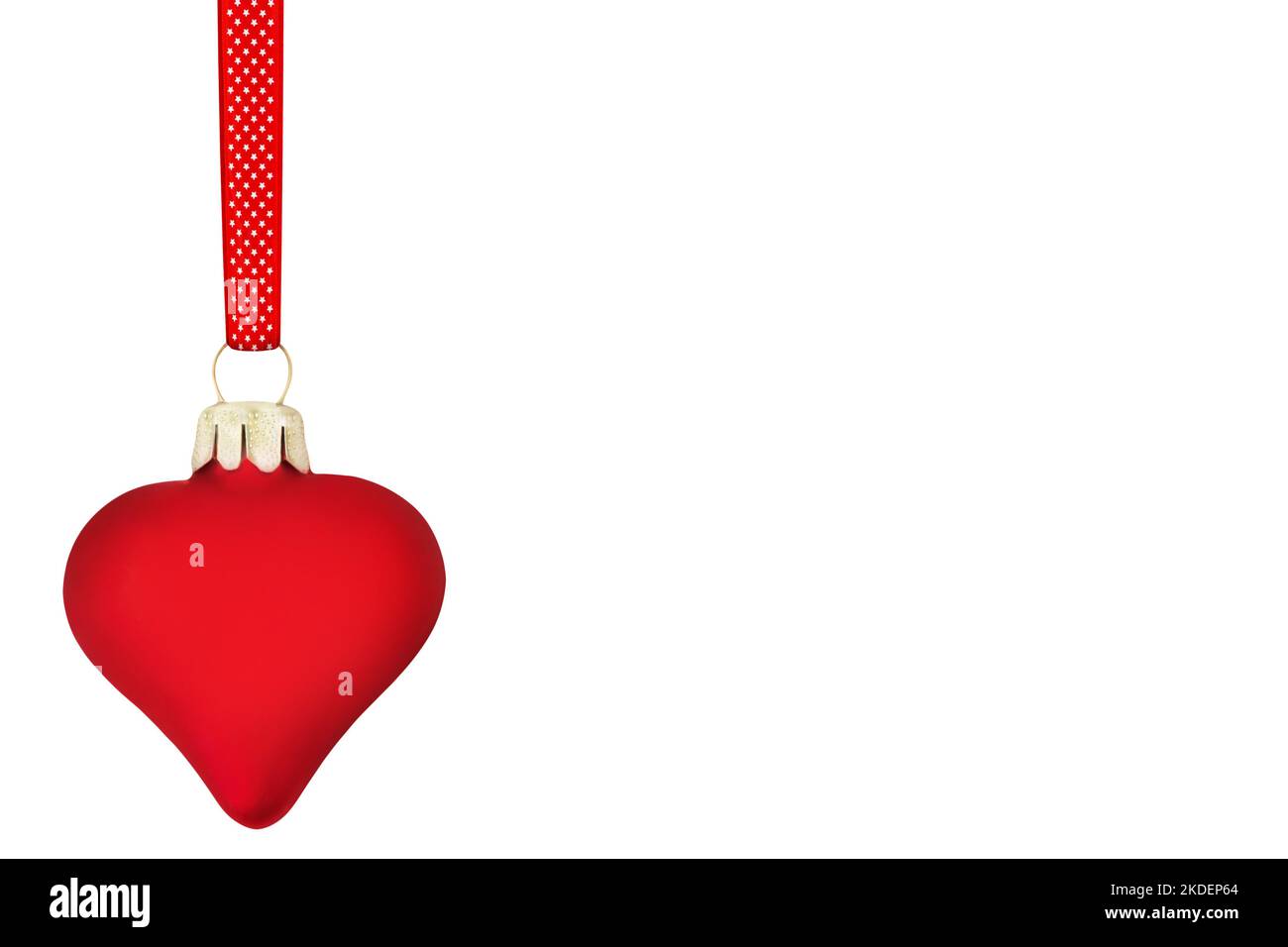 Red Christmas heart isolated on white background Stock Photo - Alamy