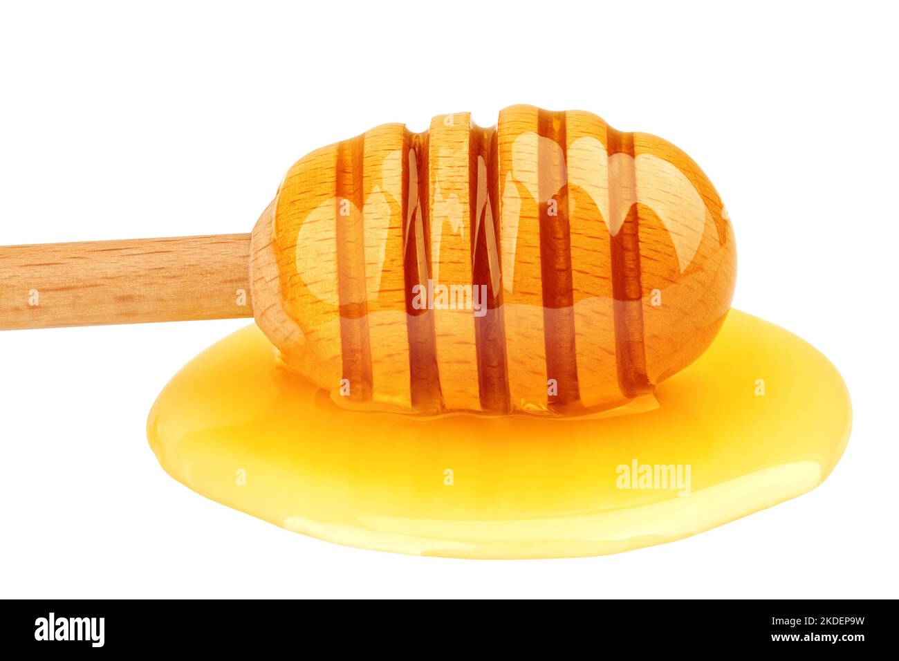 Honey dripping isolated on white background, clipping path, full depth ...