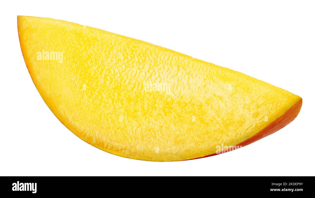 mango slice isolated on white background, clipping path, full depth of ...