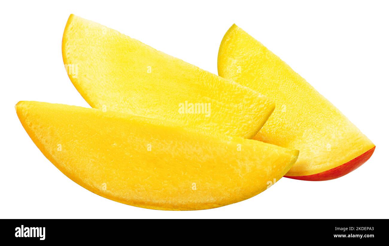 mango slice isolated on white background, clipping path, full depth of ...