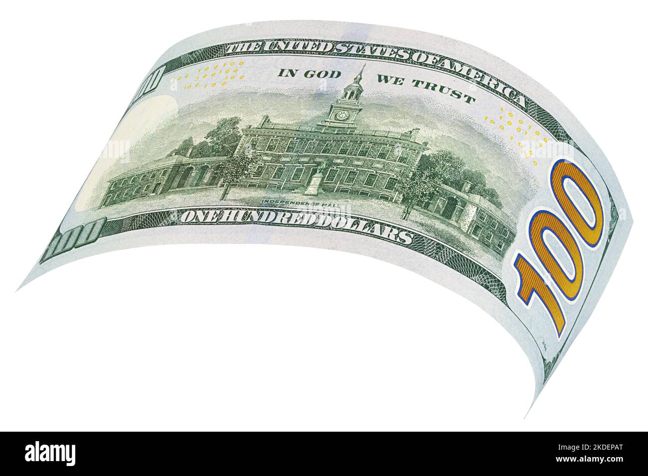 American dollar, 100, isolated on white background, clipping path, full ...