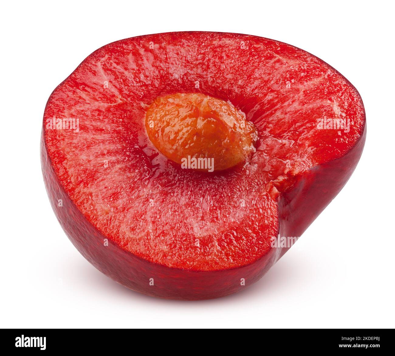 cherry slice isolated on white background, full depth of field ...