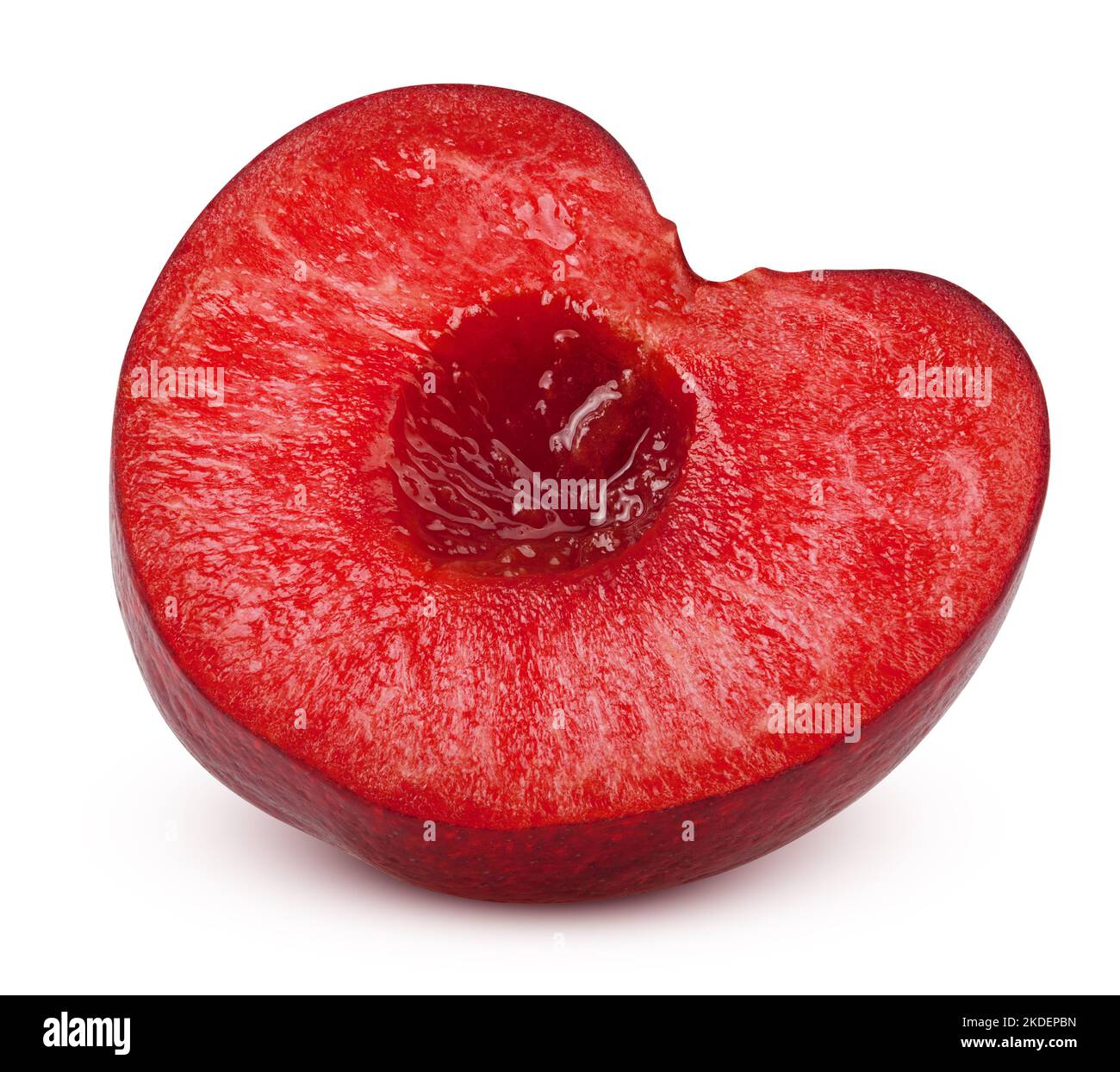 cherry slice isolated on white background, full depth of field ...