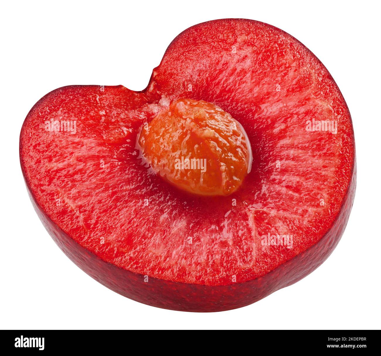 cherry slice isolated on white background, full depth of field ...