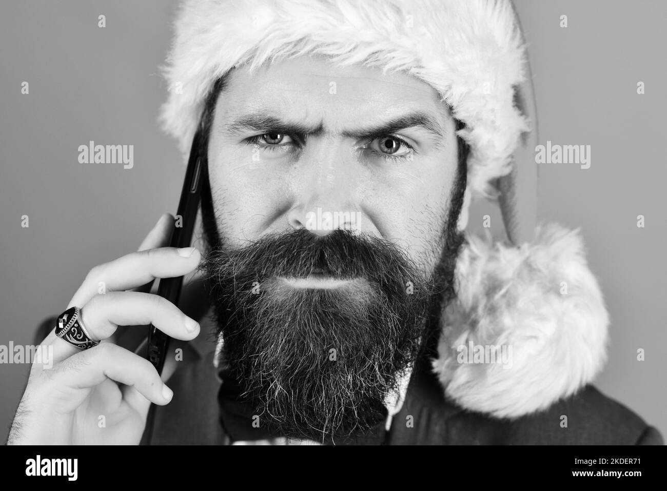 Close up man christmas Black and White Stock Photos & Images - Alamy