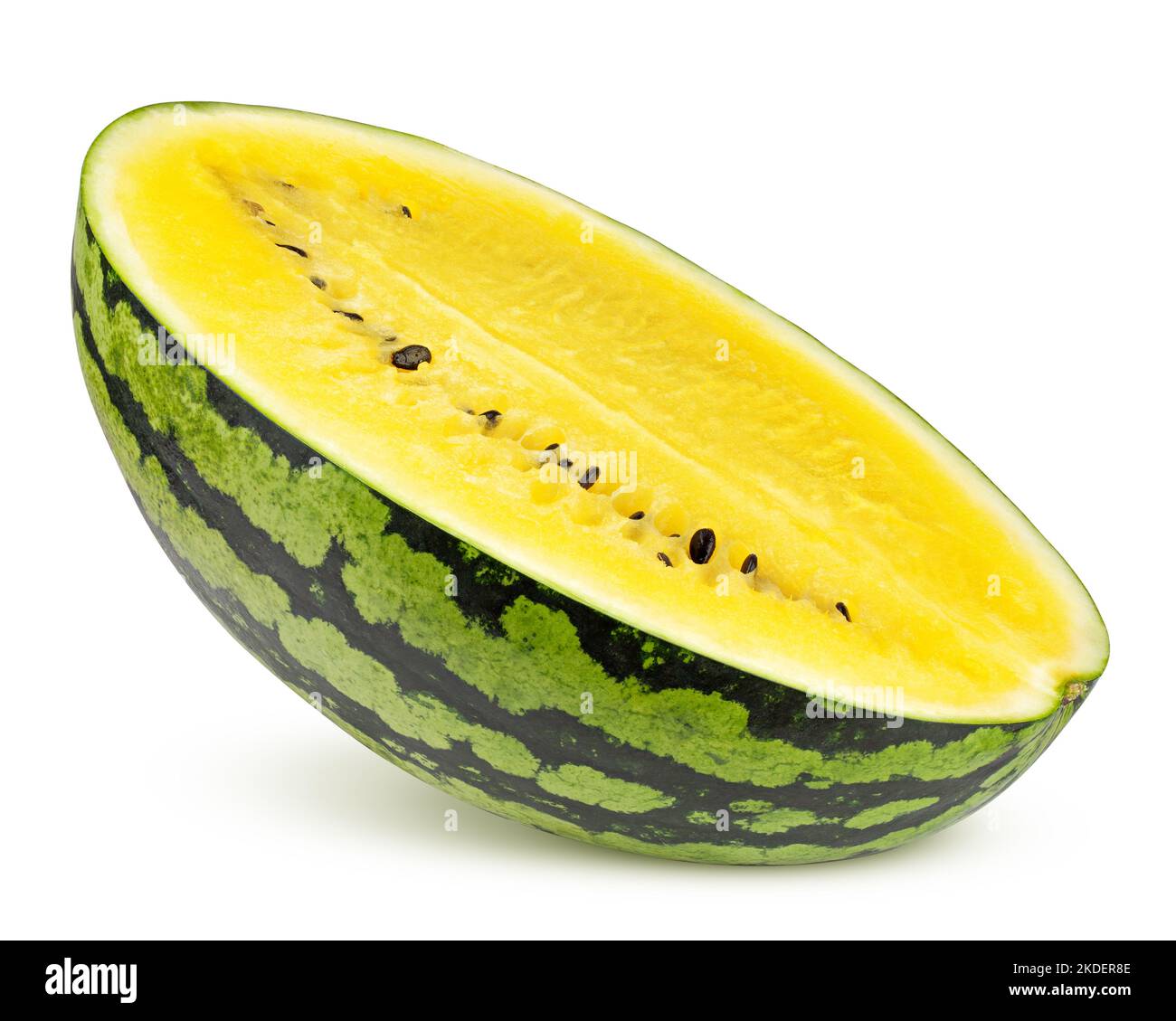 yellow watermelon isolated on white background, clipping path, full ...