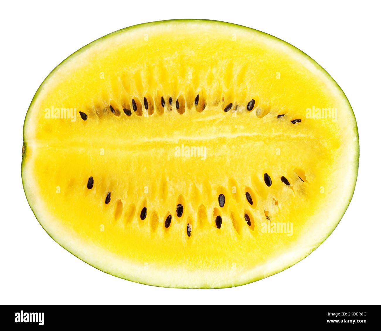 yellow watermelon isolated on white background, clipping path, full ...