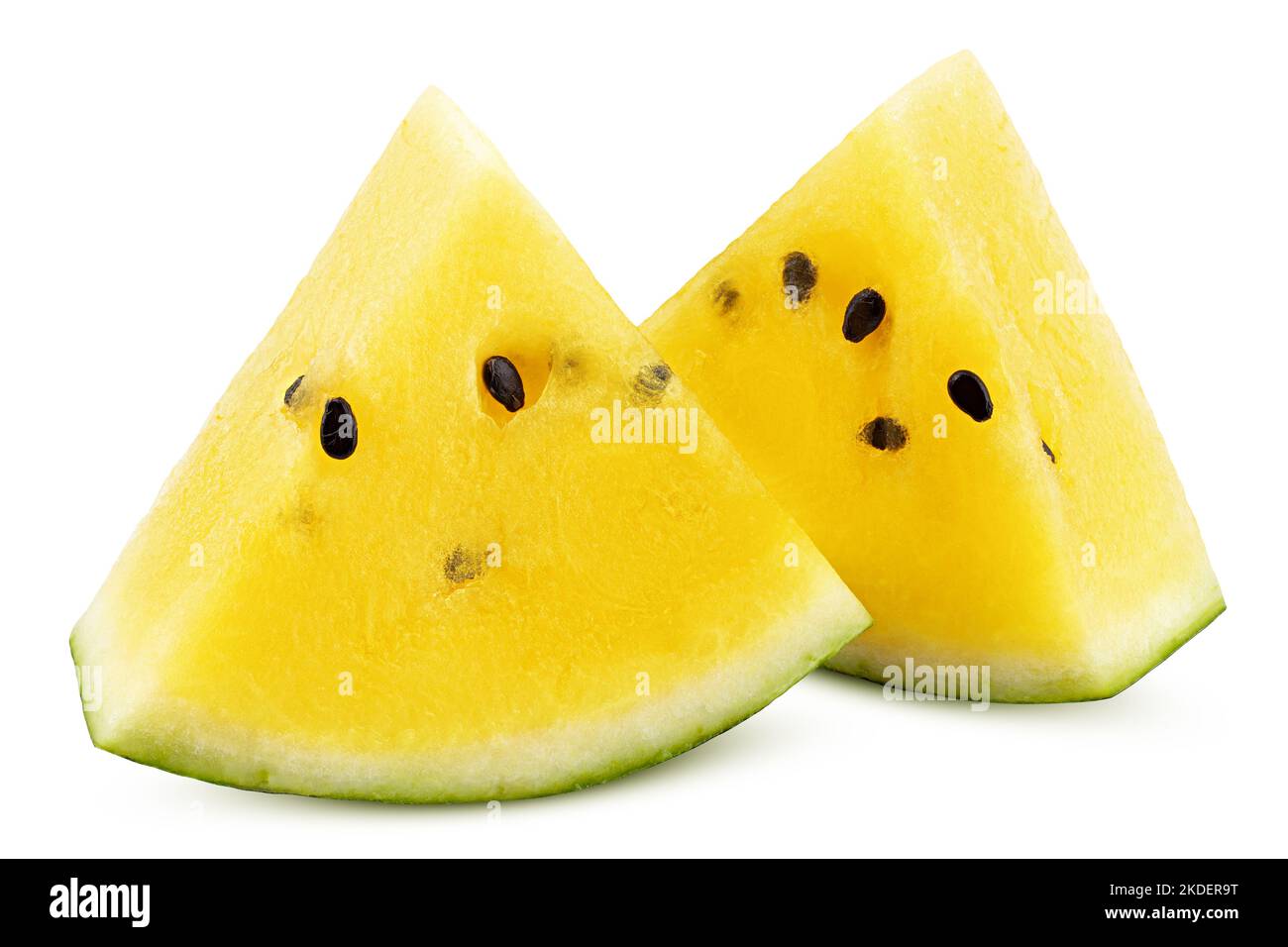yellow watermelon isolated on white background, clipping path, full ...