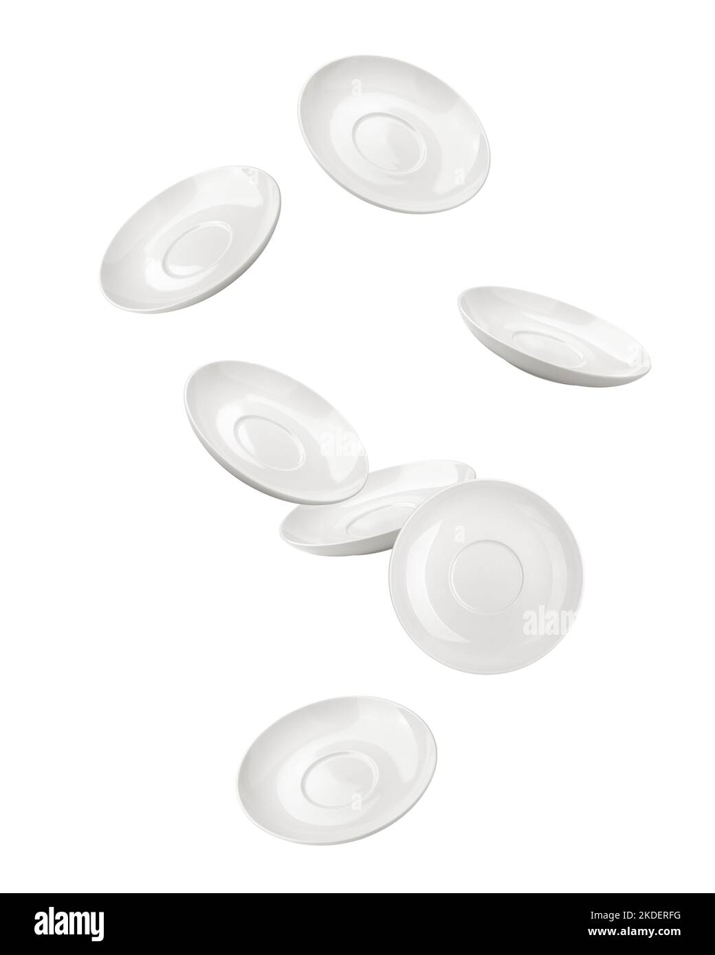 Falling Empty plate, isolated on white background, clipping path, full ...