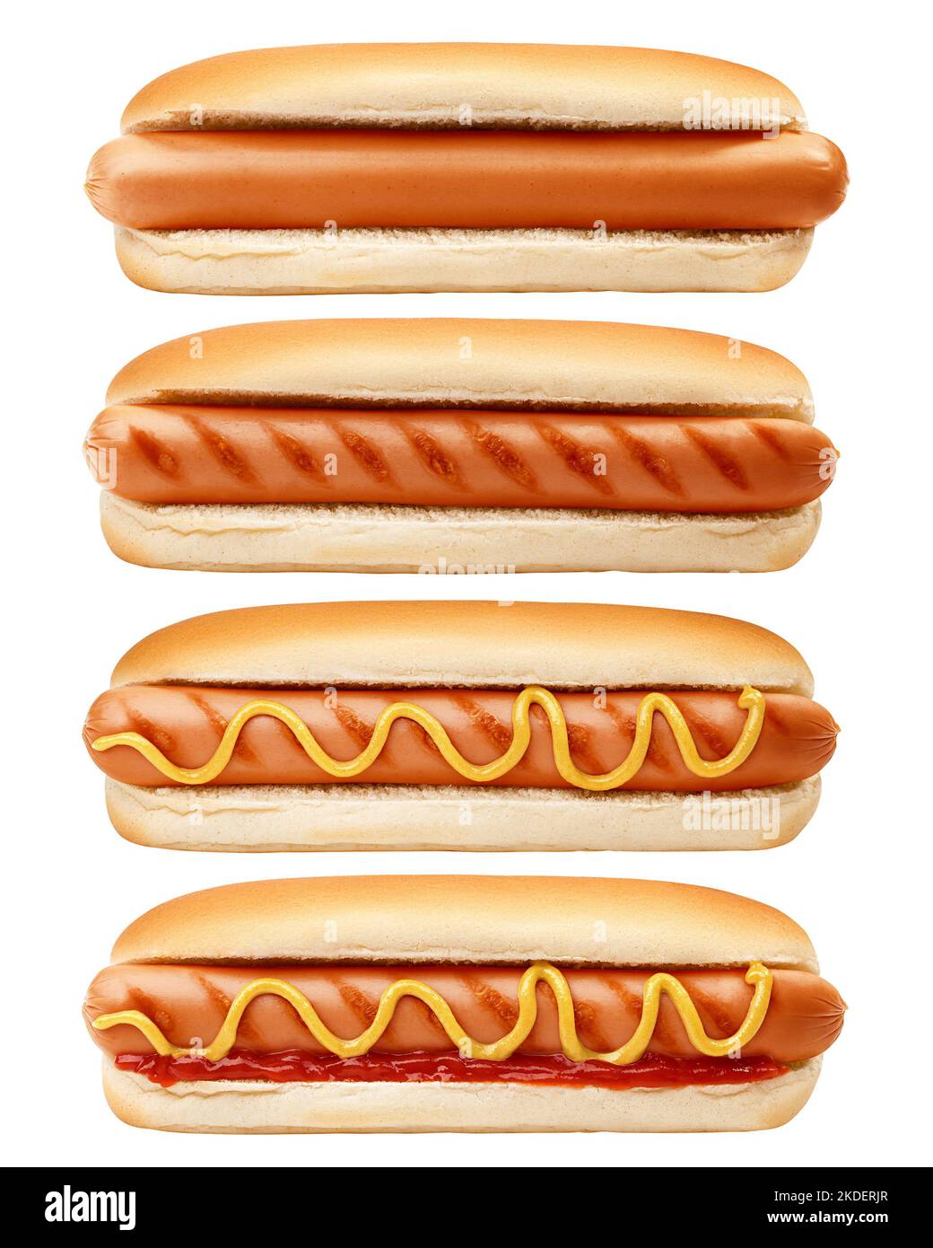 HOT DOG isolated on white background, clipping path, full depth of ...