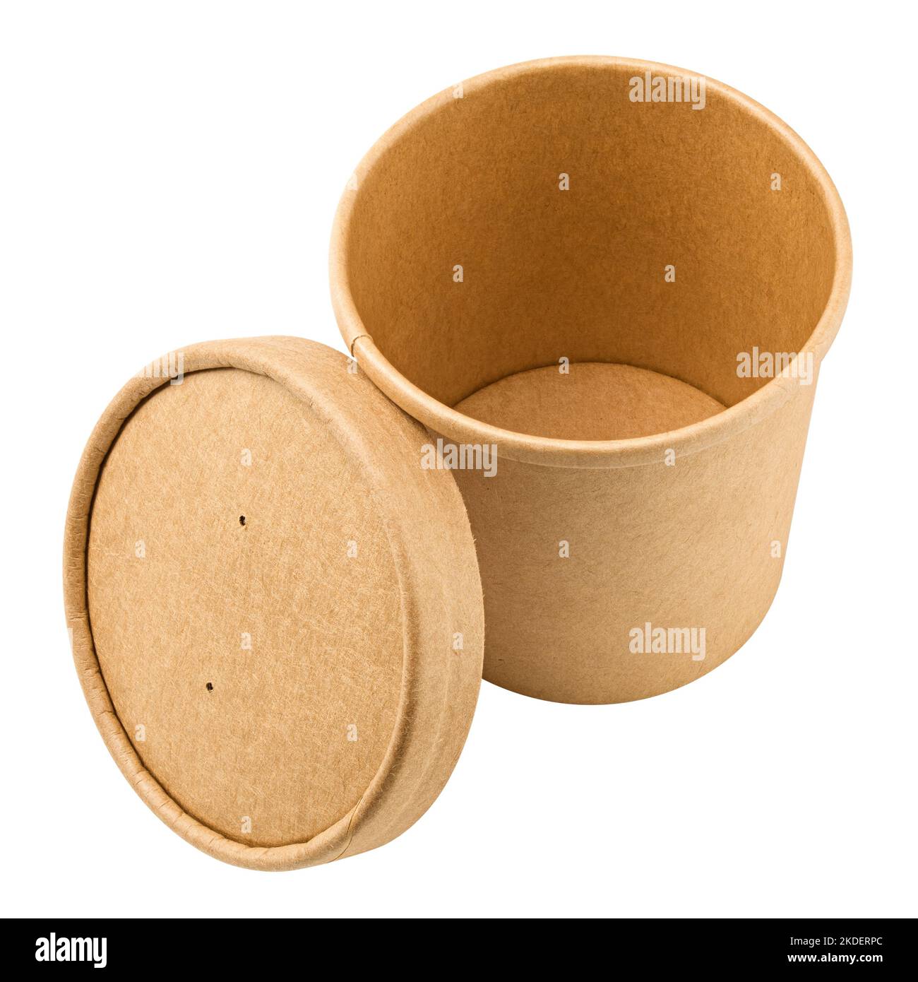 Eco paper tableware soup cup, food container, isolated on white ...