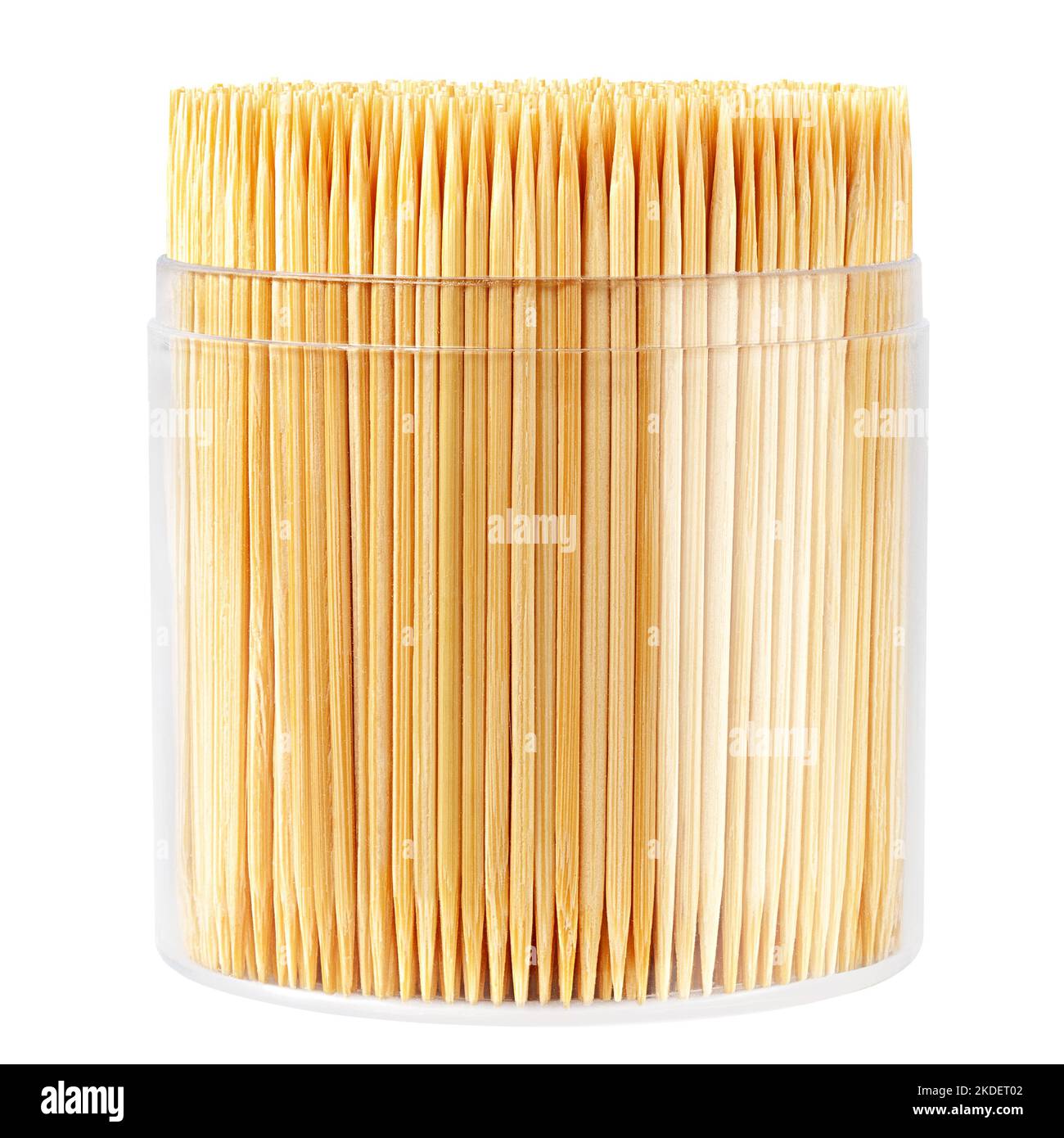 Wooden toothpicks in box, isolated on white background, clipping path ...