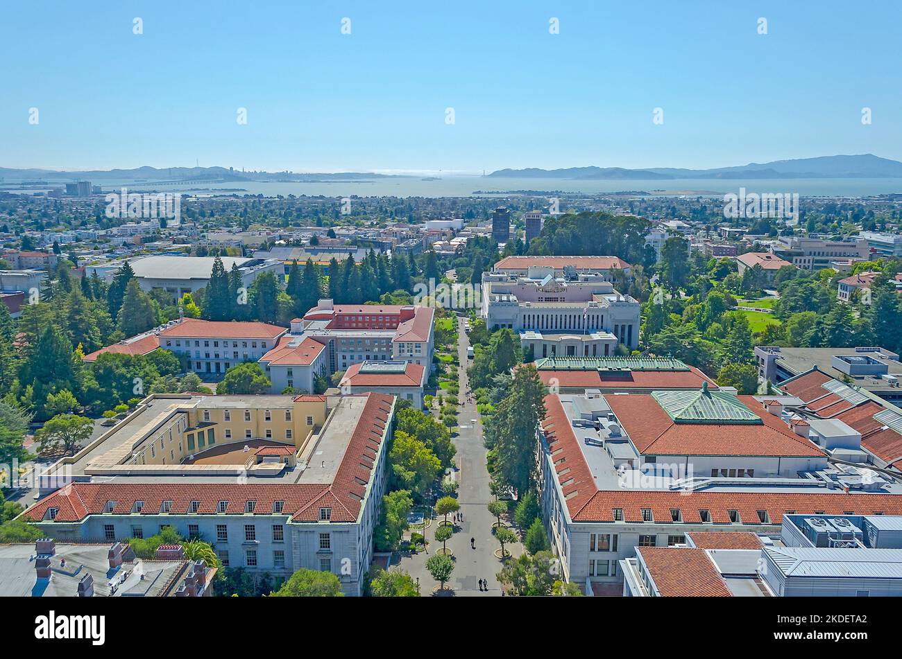 Aerial View of Berkeley University Campus and San Francisco Bay ...