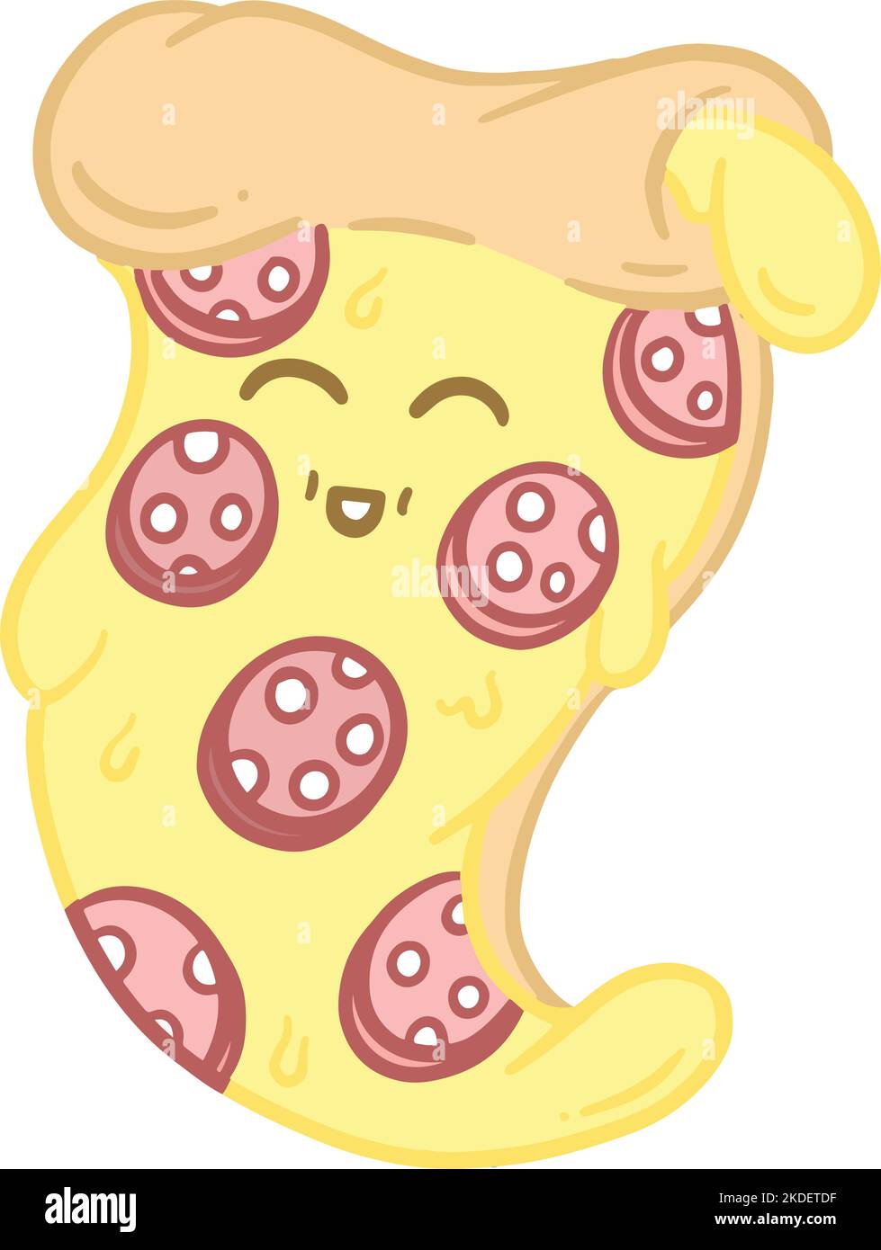 Cute Cartoon Pizza Slice Pepperoni Emoji Face Illustration for a Mascot ...