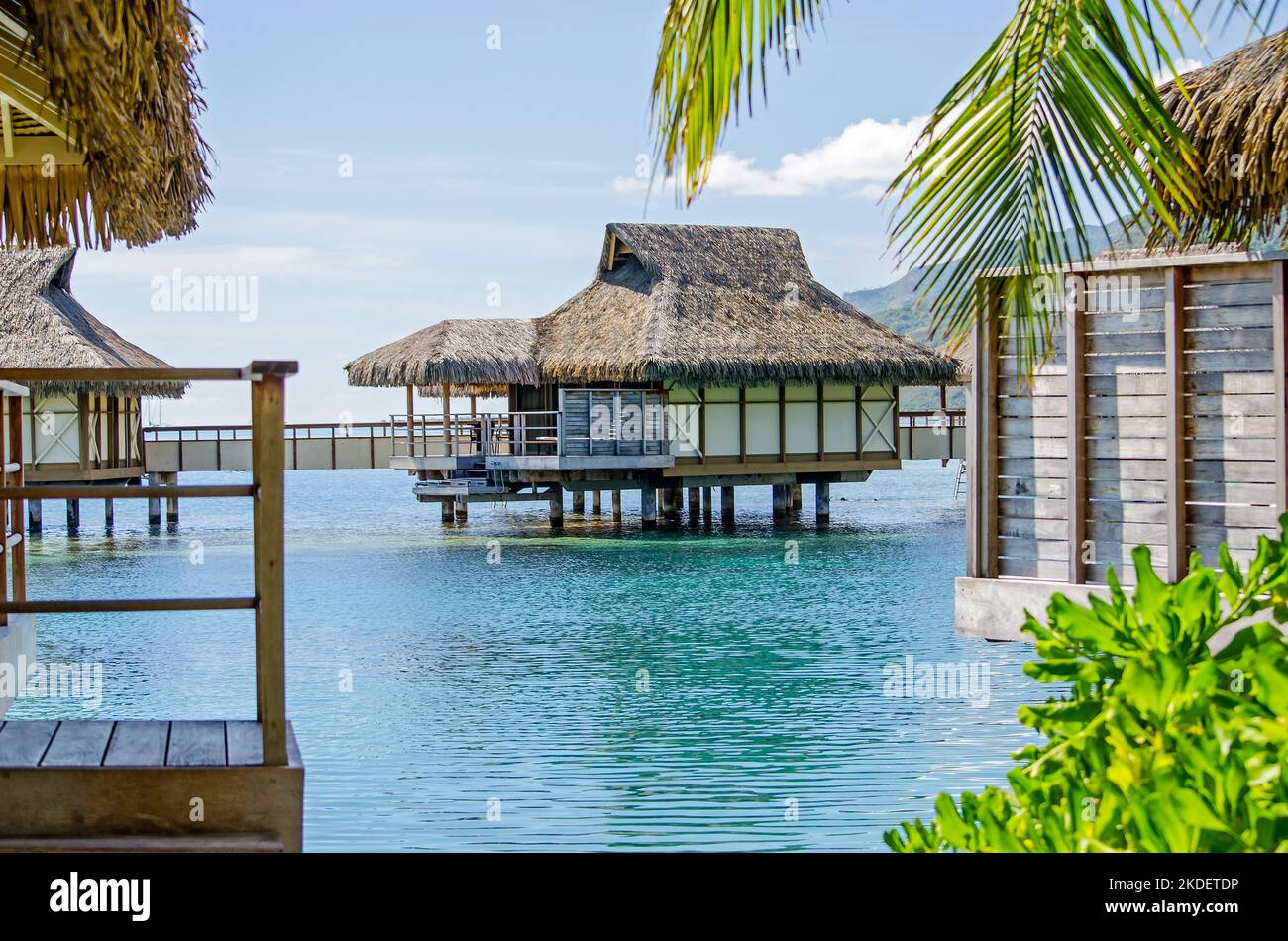 Overwater Bungalows, Moorea, French Polynesia Stock Photo - Alamy