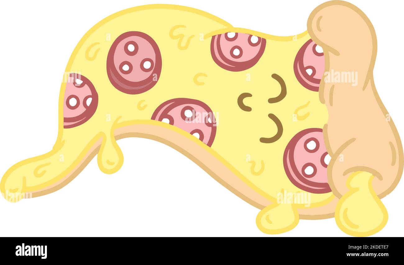 Cute Cartoon Pizza Slice Pepperoni Emoji Face Illustration for a Mascot ...