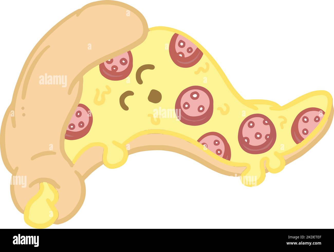 Cute Cartoon Pizza Slice Pepperoni Emoji Face Illustration for a Mascot ...
