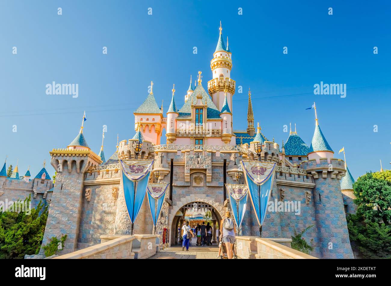 ANAHEIM, CALIFORNIA, AUGUST 27: Sleeping Beauty Castle at Disneyland ...