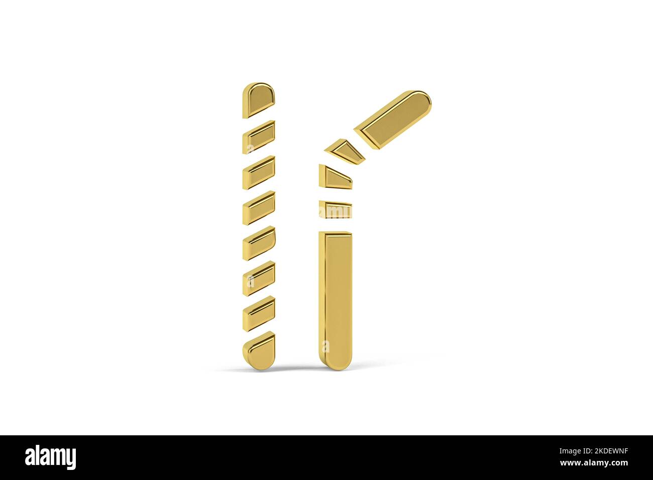 Golden 3d straw icon isolated on white background - 3d render Stock ...