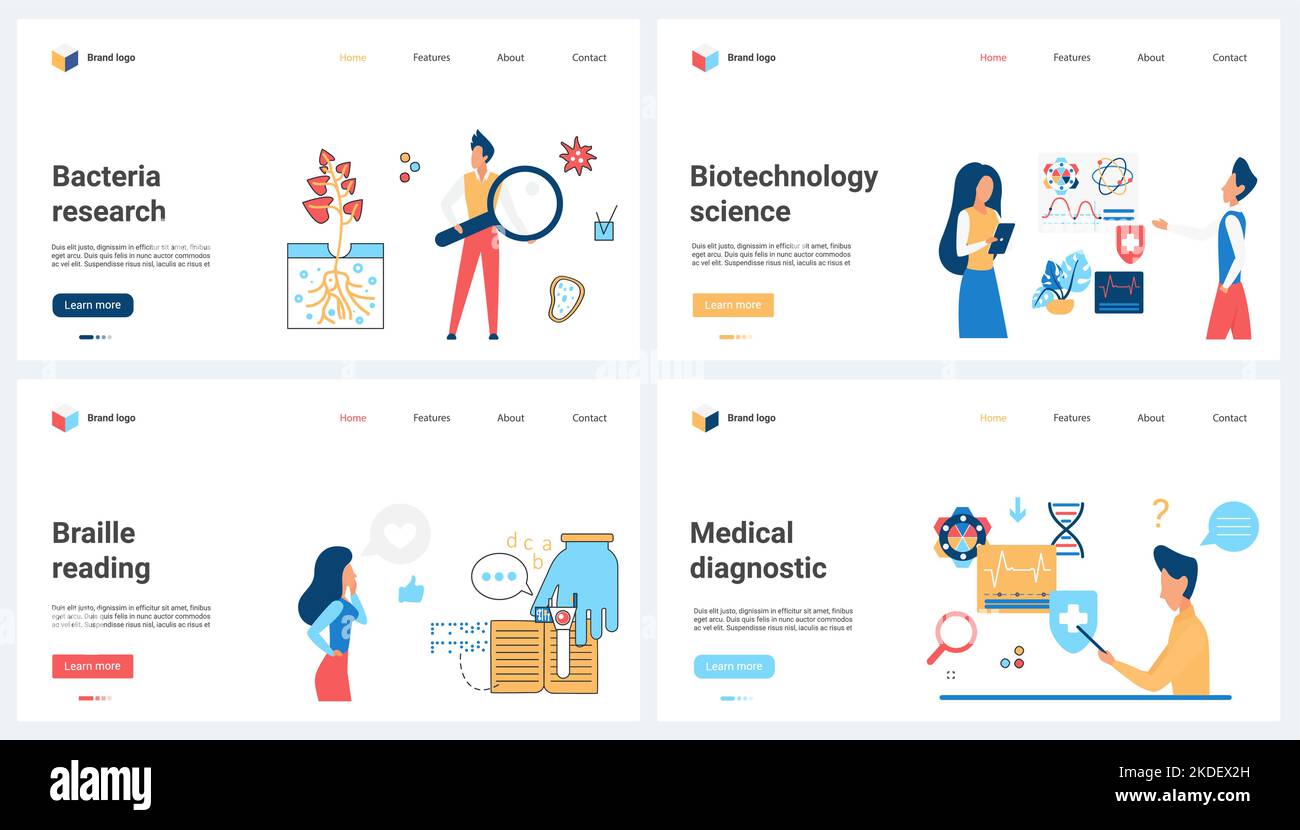 Biotechnology and medical laboratory science research, braille font set ...