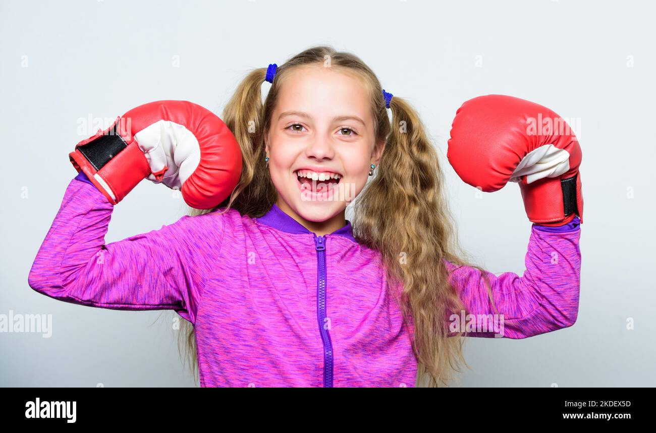 Strong child boxing. Sport and health concept. Boxing sport for female ...