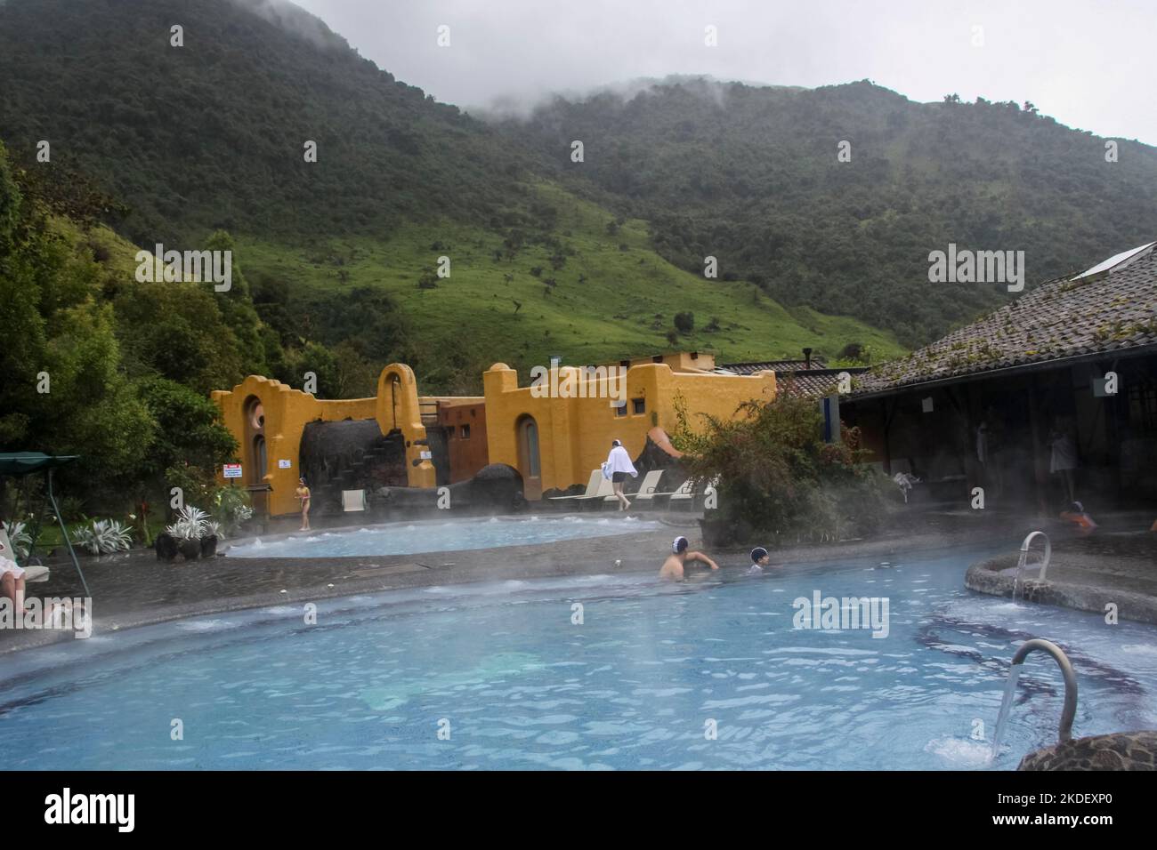 Hot springs thermal swimming pools at Termas de Papallacta spa resort ...