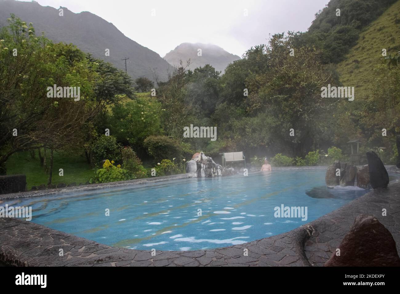 Hot springs thermal swimming pools at Termas de Papallacta spa resort ...