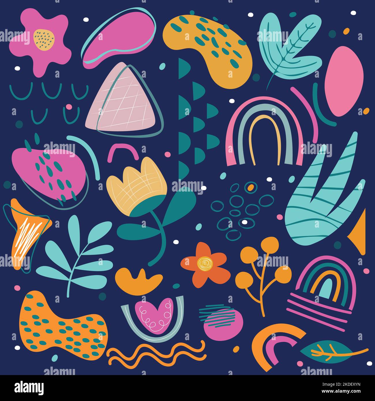 Doodles various shapes elements hi-res stock photography and images - Alamy