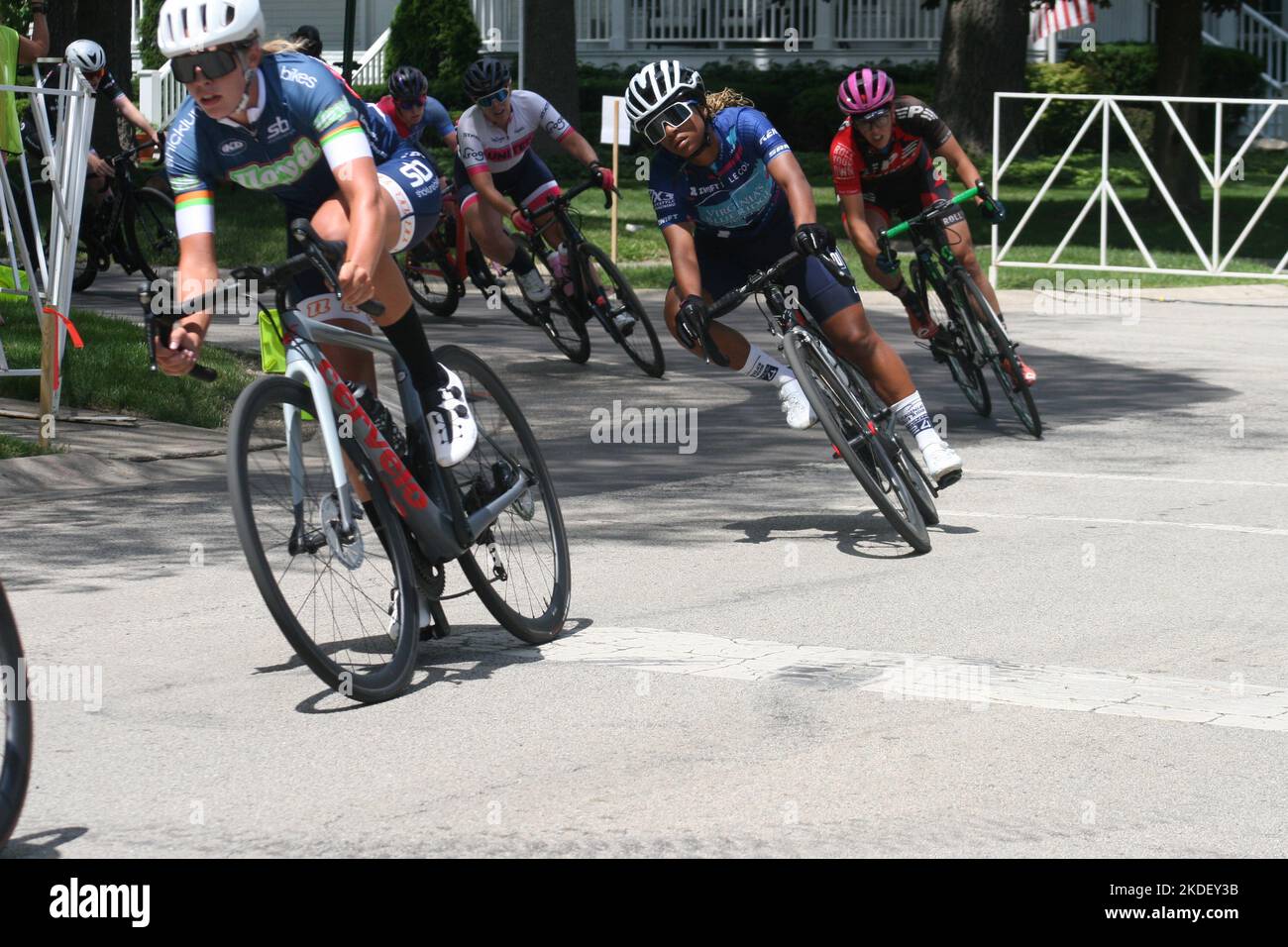 Carissa Jantzi awaits the start of the Lake Bluff Criterium 2022 during ...