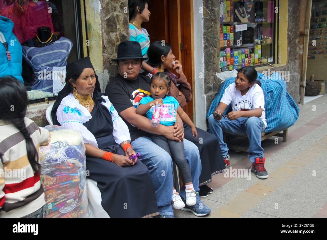 Traditional handicraft market at Otavalo, Imbabura Province, Ecuador ...