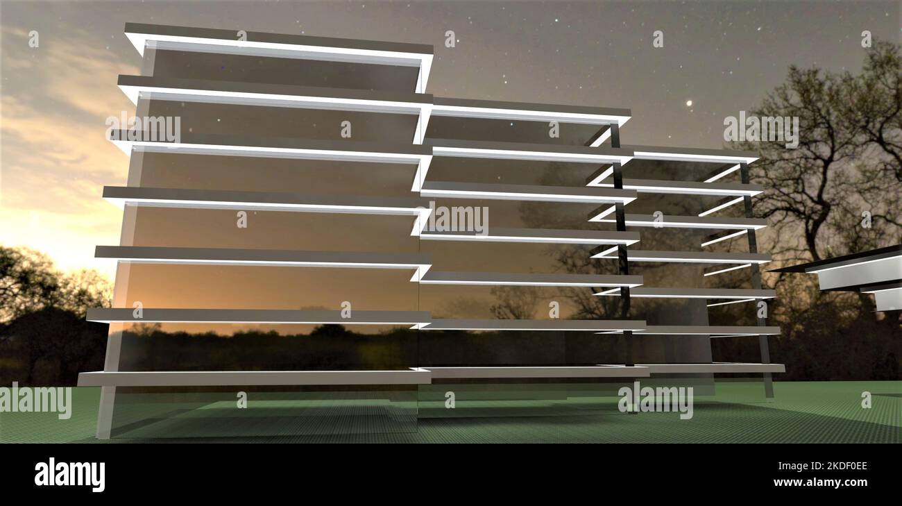 A variant of the facade illumination design of a low-rise office ...
