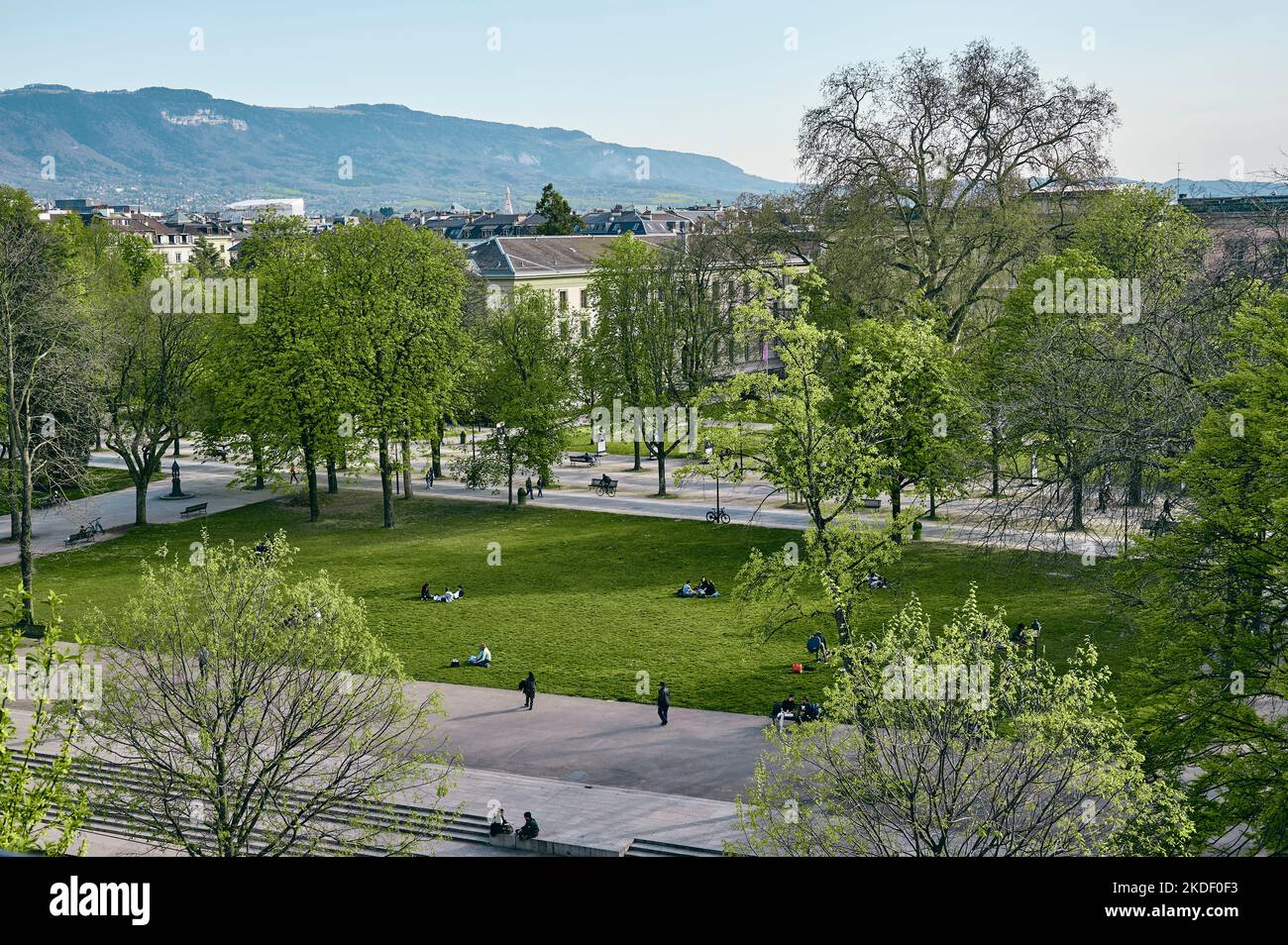 The landscape around old town area of Geneva city, Switzerland Stock ...