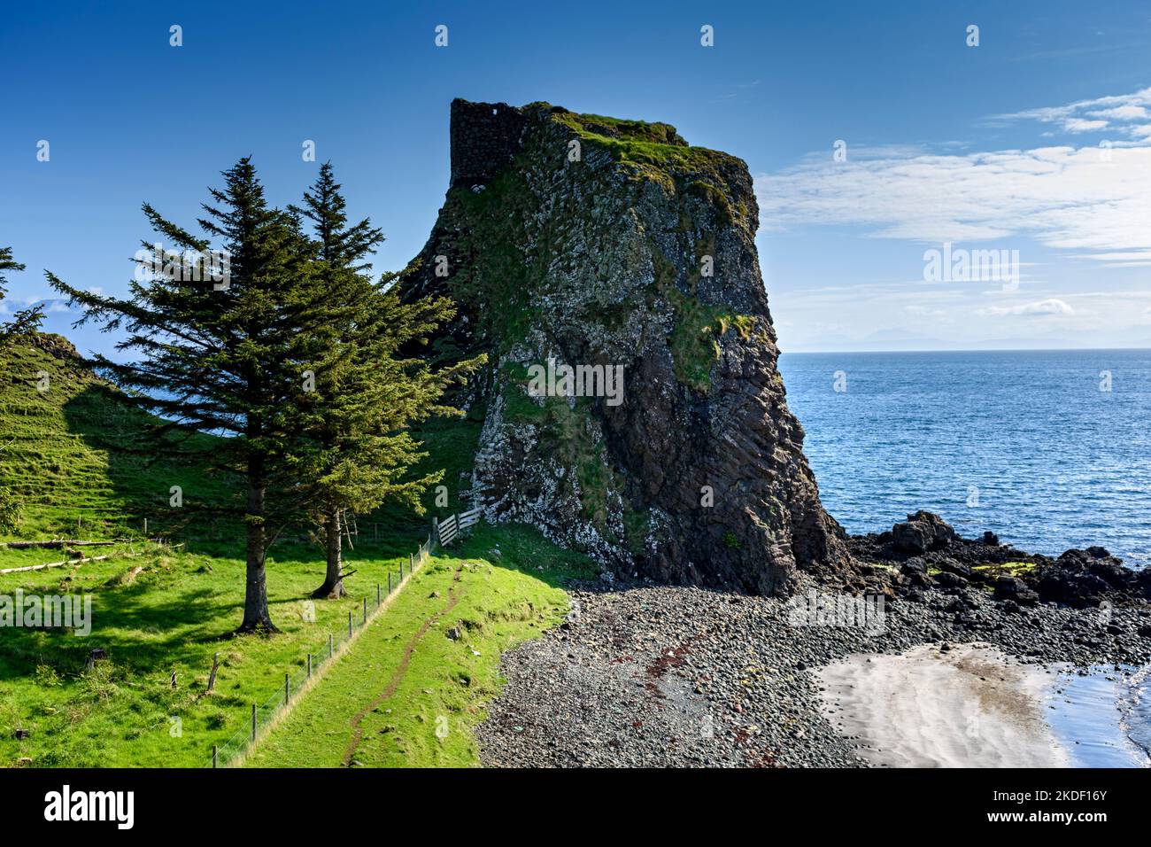 The rock stack of Coroghon Mòr above Coroghan beach, Isle of Canna ...